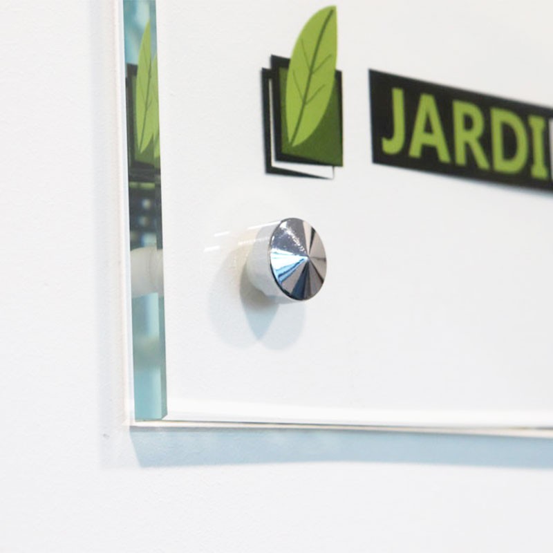 Plaque en verre professionnelle carré personnalisable - Soglass